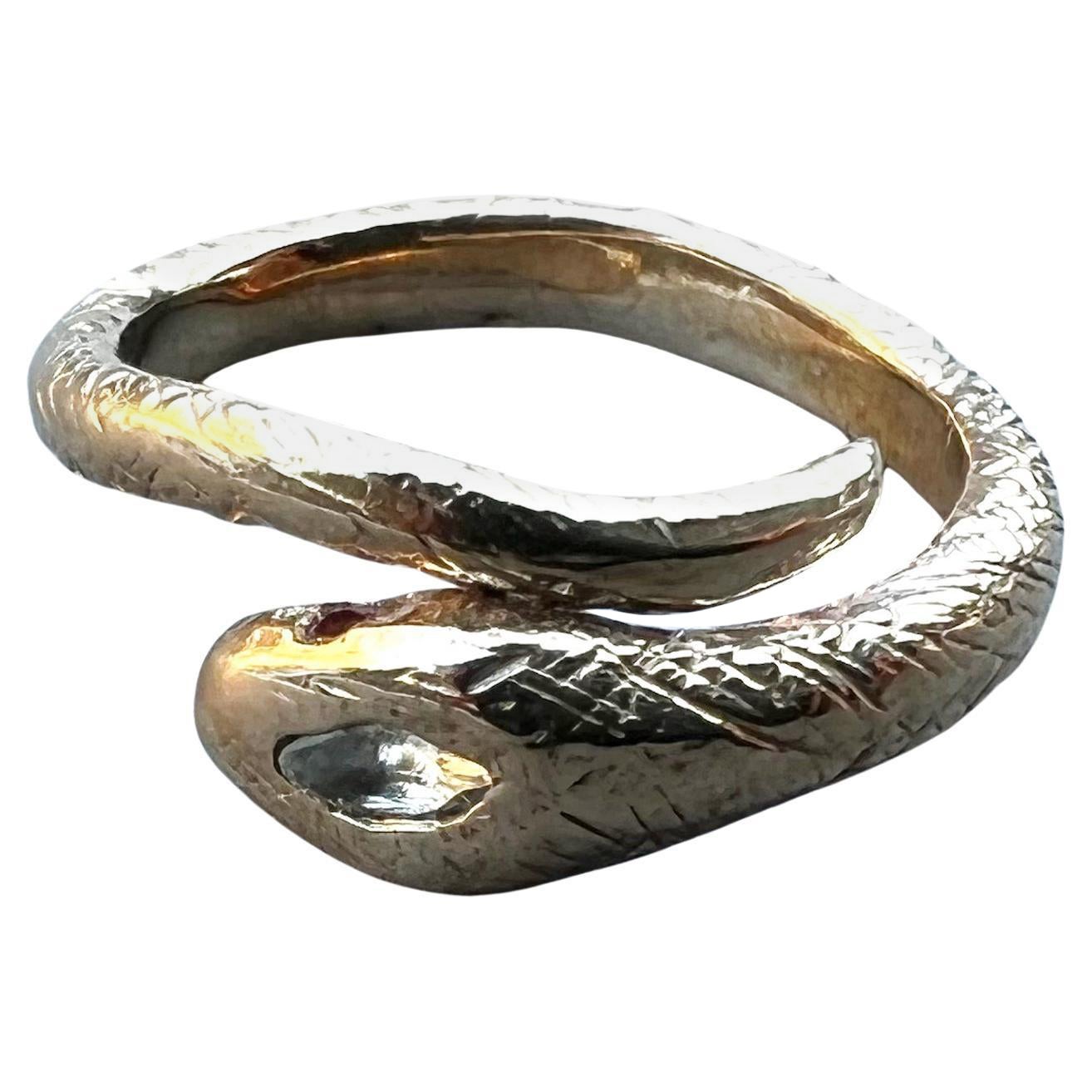 Aquamarine Ruby Snake Ring Bronze Victorian Style Animal jewelry J ...