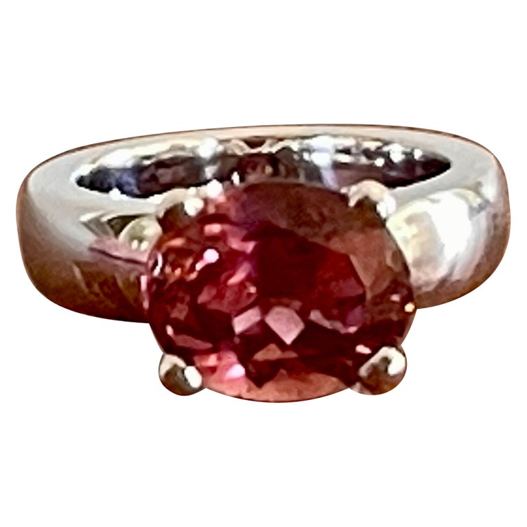 18 K White Gold Solitaire Ring Gubelin Lucerne Ping Tourmaline For Sale ...