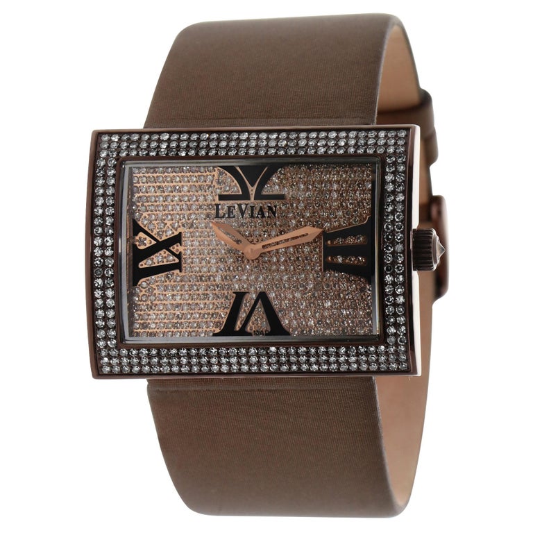 Le Vian Rectangle Ladies' Wristwatch featuring of Chocolate Diamonds ...