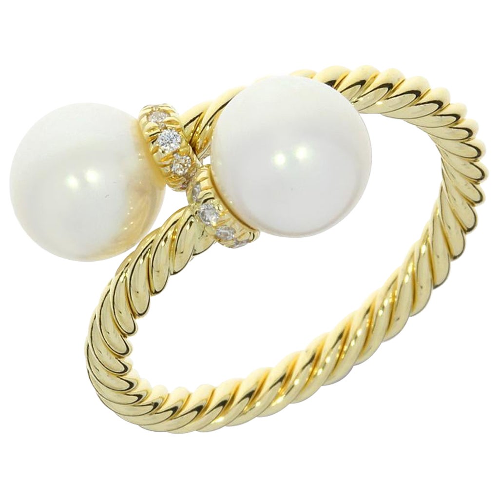 David Yurman Solari Diamond and Pearl 18K Ring For Sale at 1stDibs ...