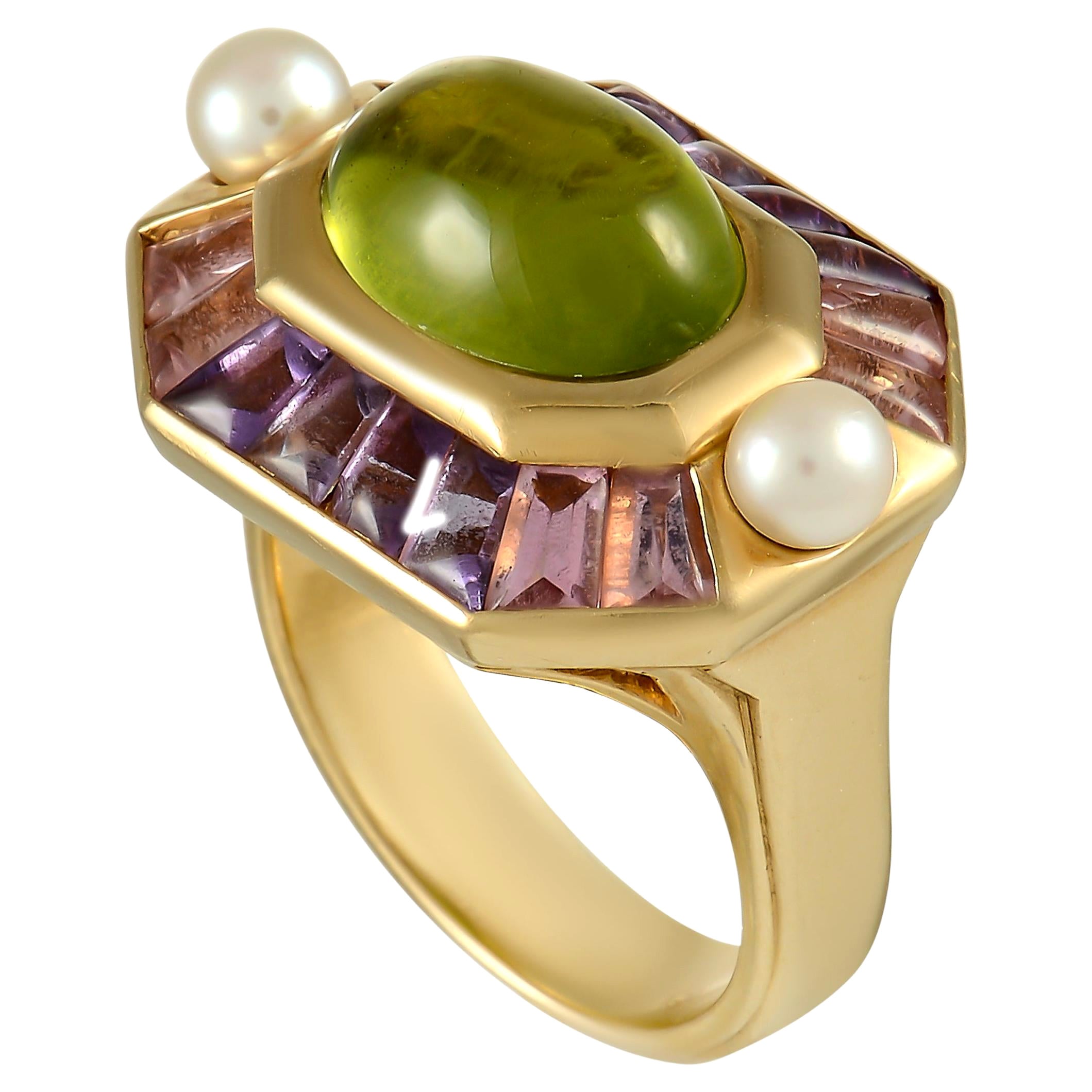 Chanel Multi-Gem Gold Ring at 1stDibs