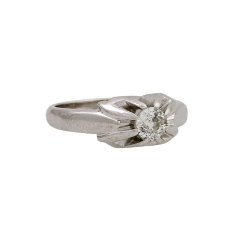 Solitaire Ring with Old European Cut Diamond Approx. 0.5 Ct For Sale at ...