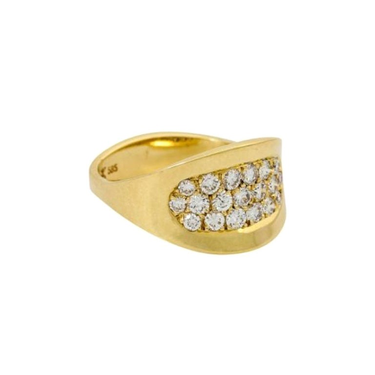 Ring with 19 Brilliant-Cut Diamonds Total Approx. 0.90 Ct For Sale at ...