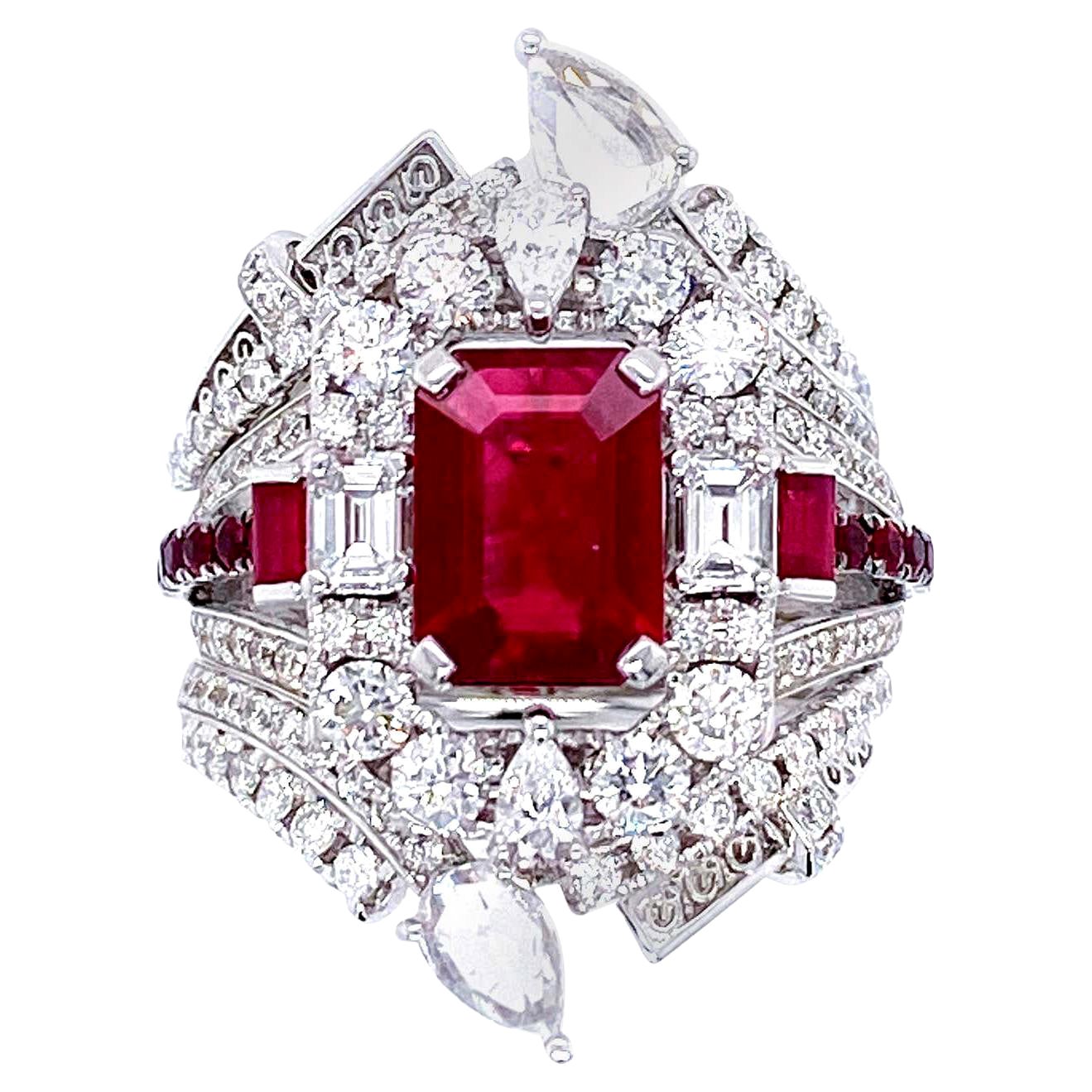 Dilys' Transformable GRS Certified 'Pigeon's Blood' Ruby Cocktail Ring ...