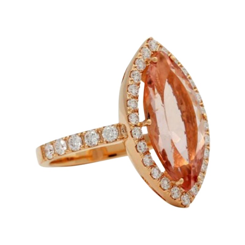Very Rare Untreated 6.39 Carat Clinohumite and Diamonds Ring For Sale ...