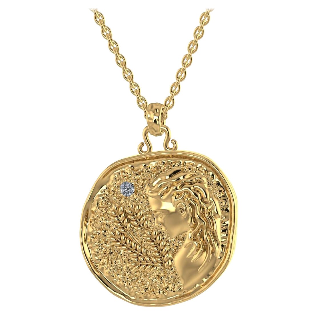 Toktam 18k Yellow Gold Zodiac Sign Libra Diamond Necklace For Sale at ...