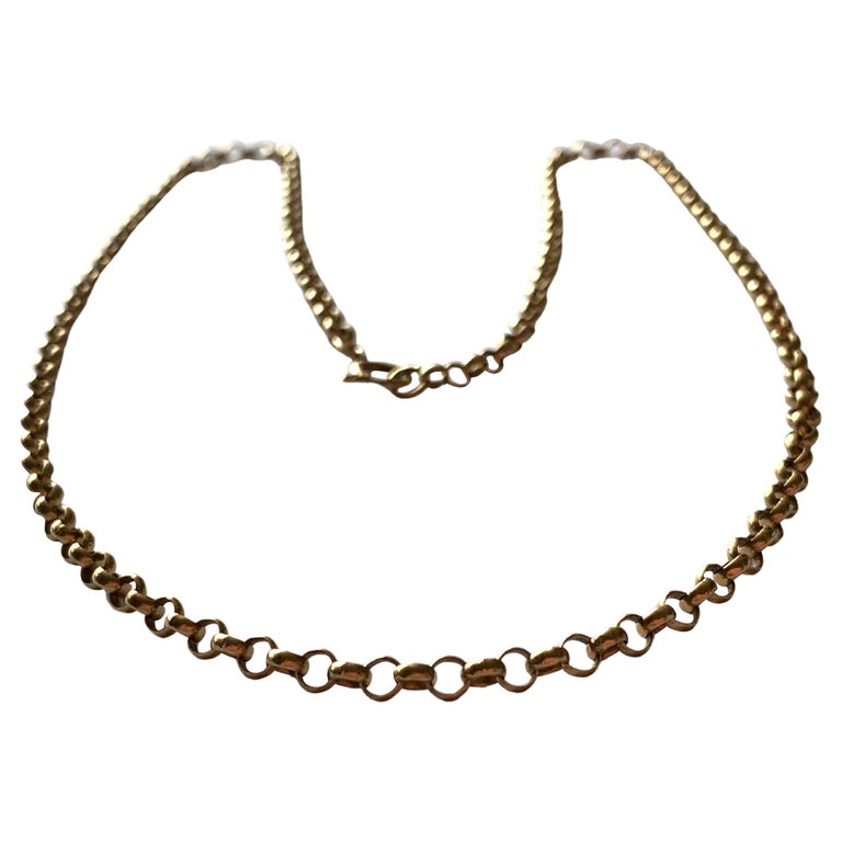 9ct Gold Antique Gold Chain For Sale at 1stDibs