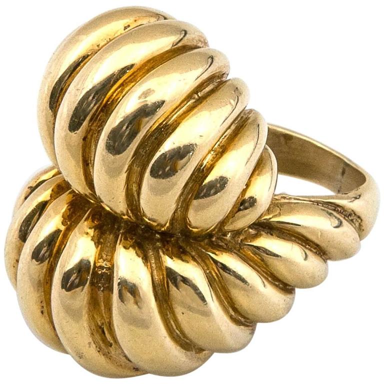 1960s Heavy Gold Ring at 1stDibs