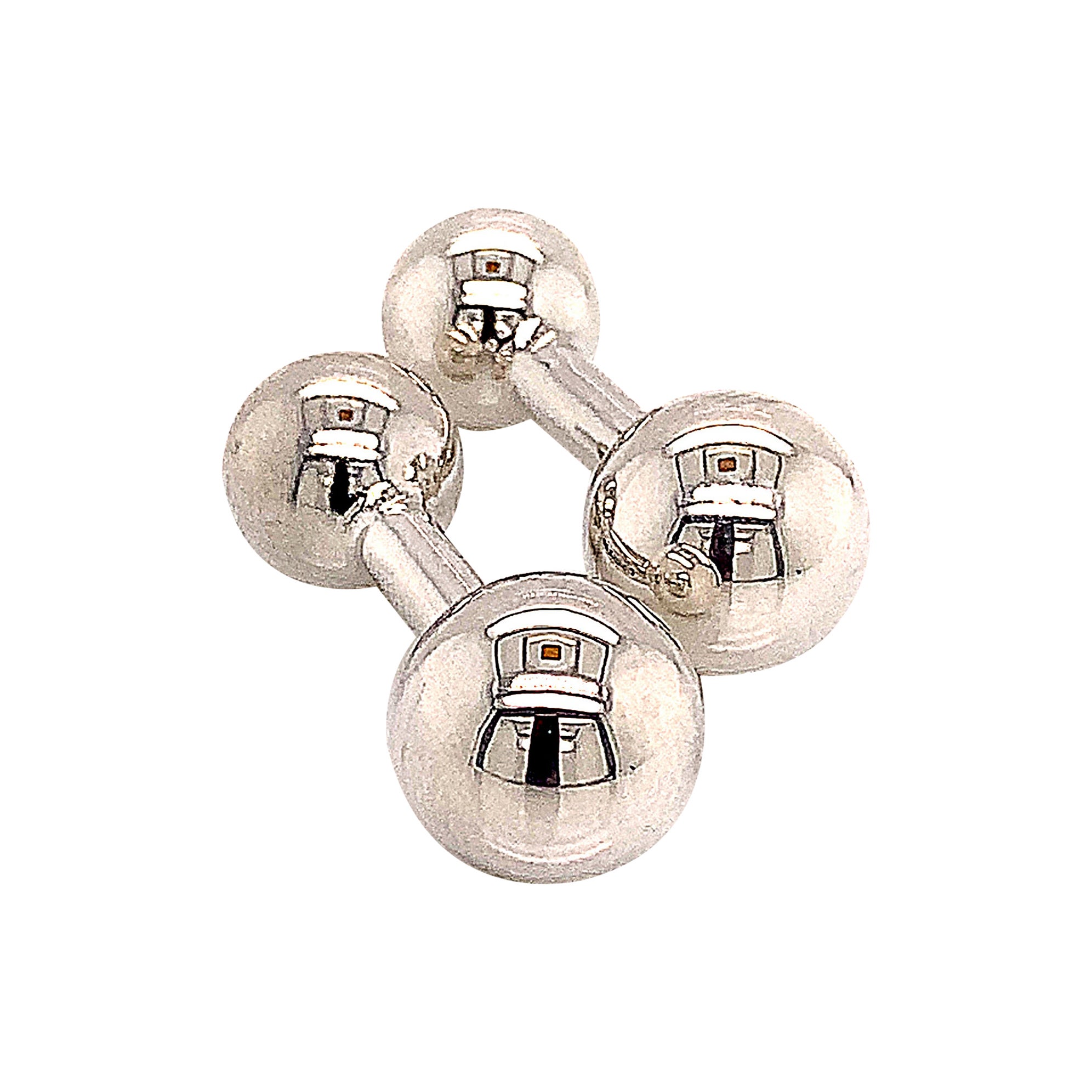 Tiffany and Co. Sterling Silver Figural Globe Barbell Cufflinks at 1stDibs