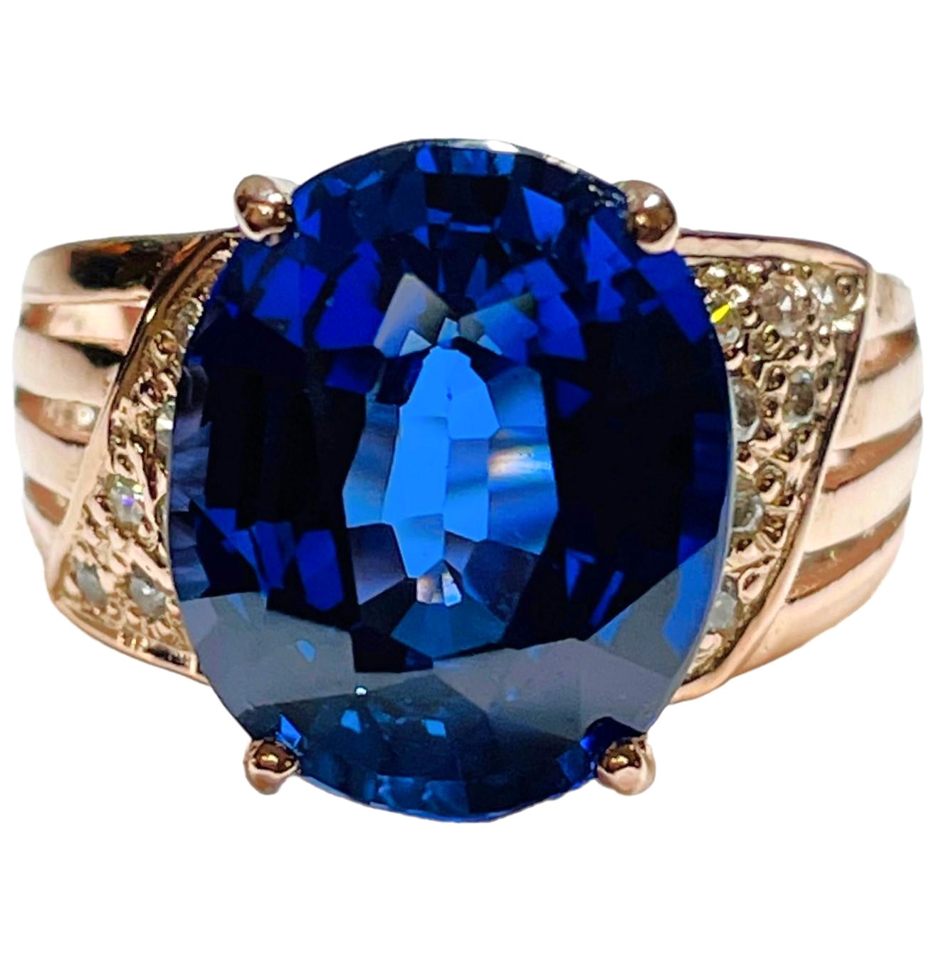 New African Kashmir Blue Sapphire 4.4 Carat Sterling Silver Ring at 1stDibs