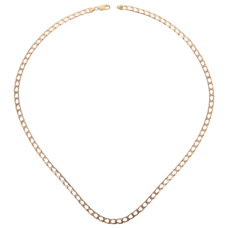 9ct Gold Square Curb Link Chain at 1stDibs