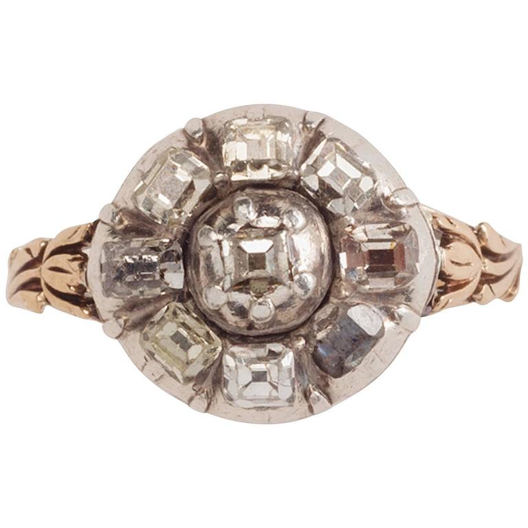 18th Century Table Cut Diamond Gold Dutch Tulip Motif Ring at 1stDibs ...