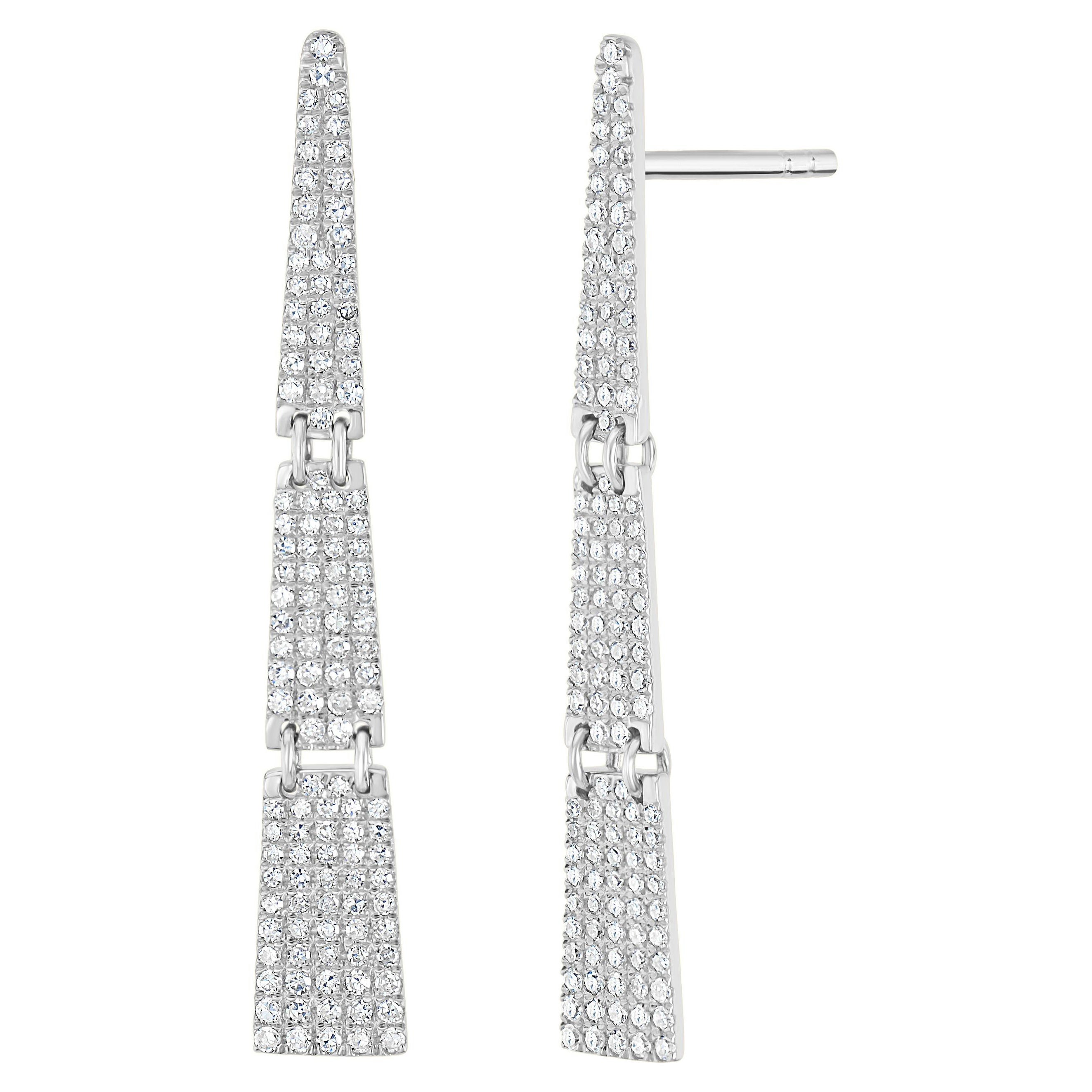 Luxle 1.36 Cttw. White and Black Diamond Drop Earrings in 18k Gold ...
