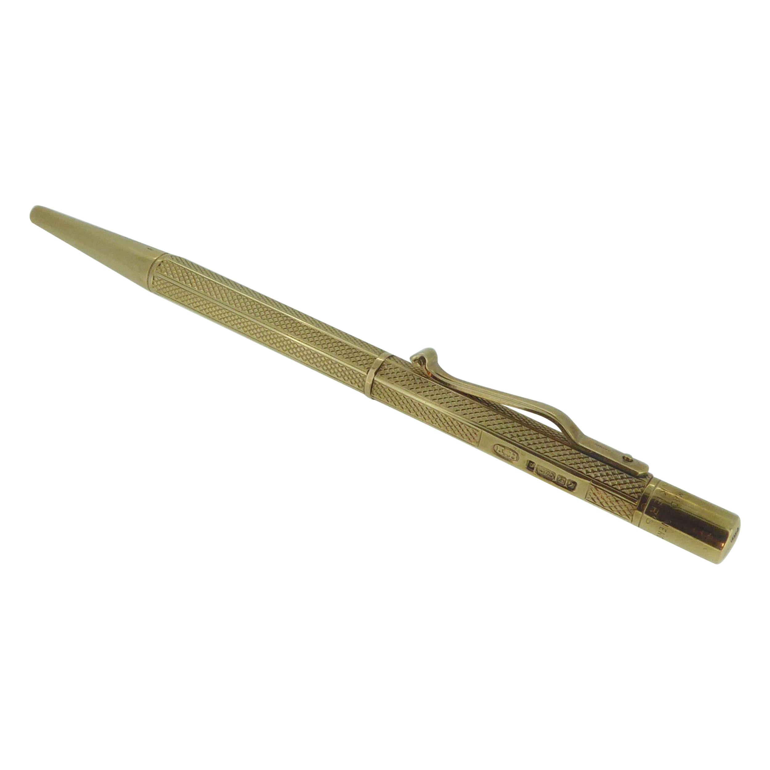 Cartier Yellow Gold Pencil with Watch on the Top For Sale at 1stDibs