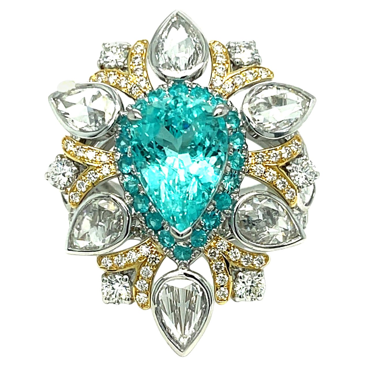 Danuta Rear Paraiba Pear Shape 3.82 Carat Diamond GRS Certified ...