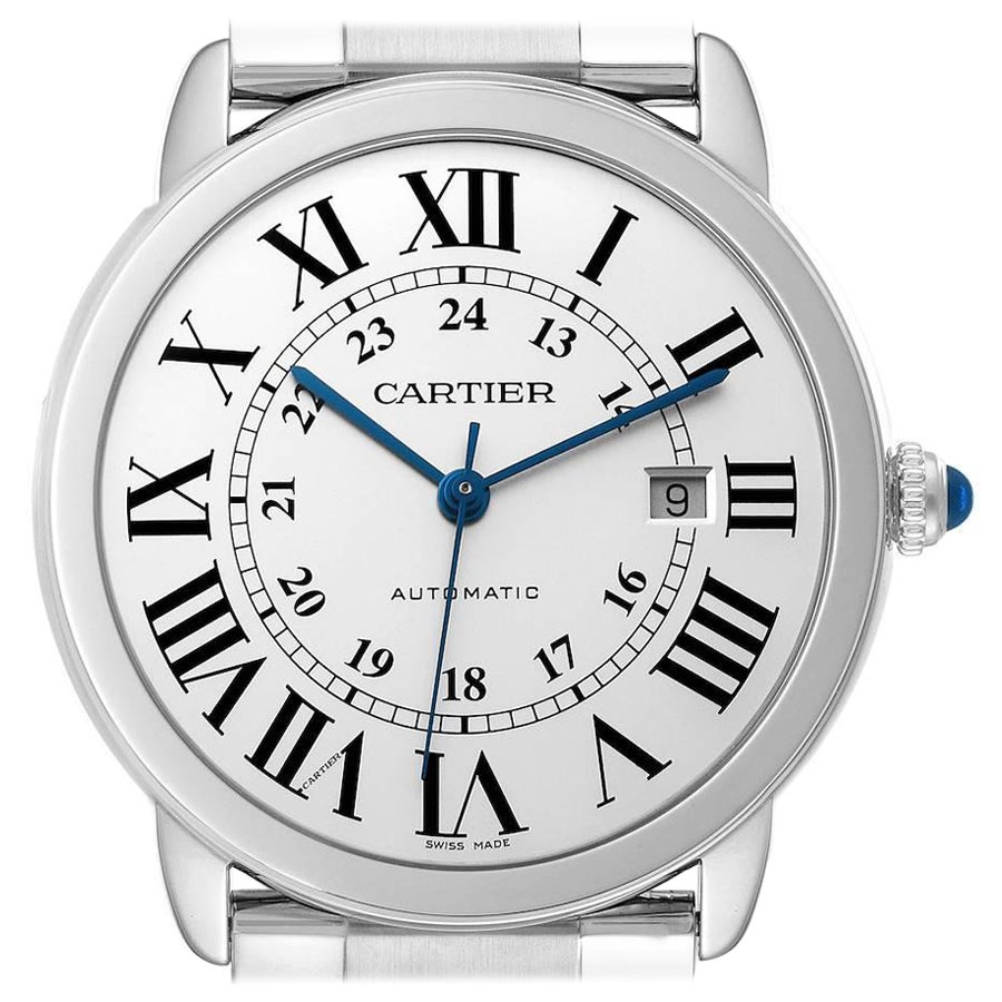 Cartier Ronde Solo XL Silver Dial Automatic Steel Watch W6701011 Box ...