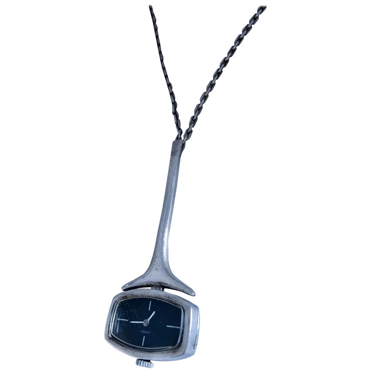 Vintage Silver Manual-Winding Pendant Watch For Sale at 1stDibs