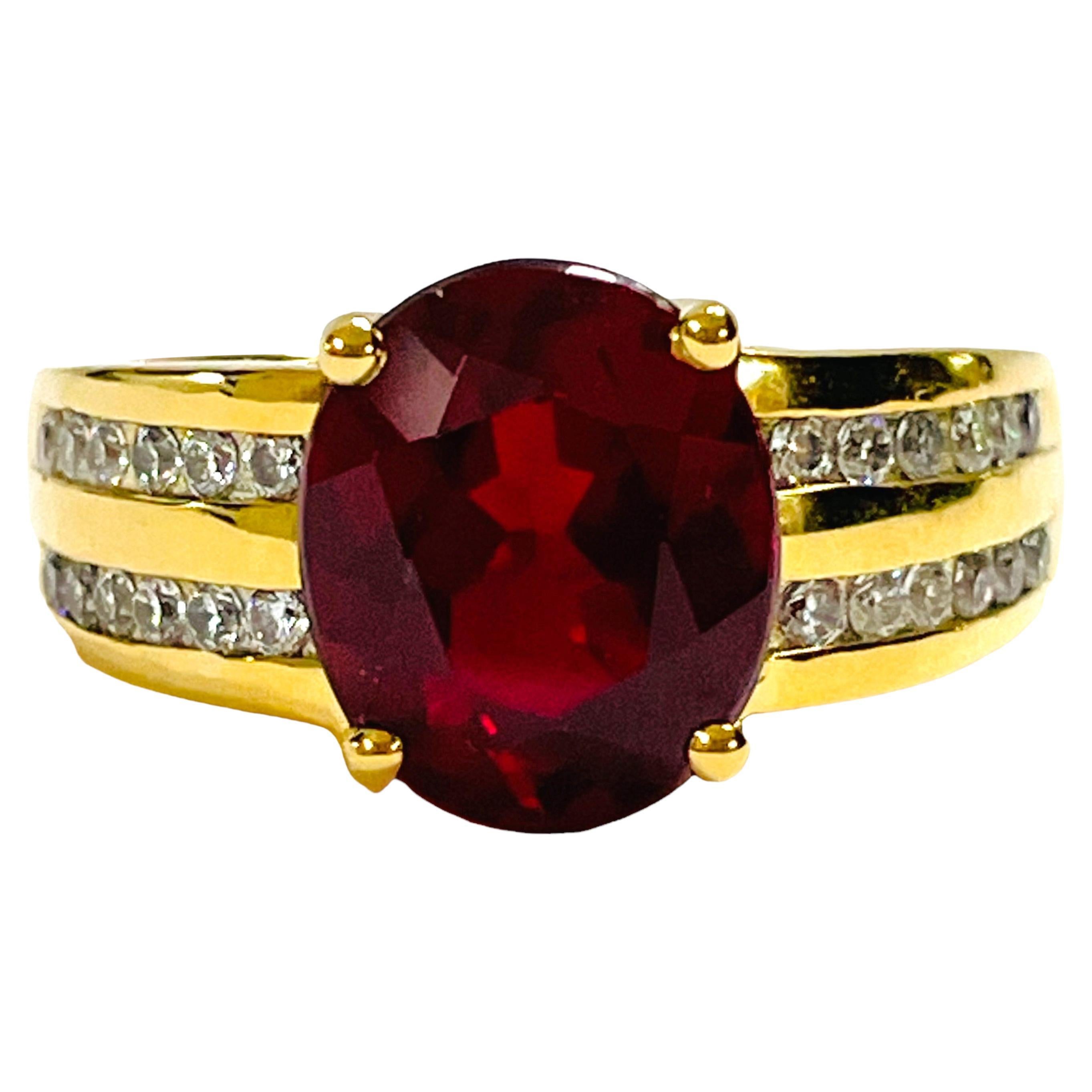 New African Topaz Pink Raspberry Sapphire 14K YGold Plate Sterling ...