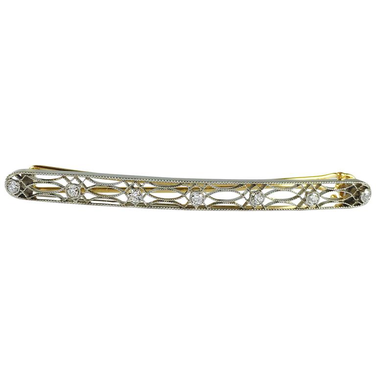 Diamond Gold Barrette at 1stDibs