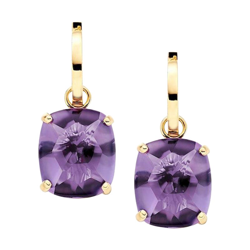 Amethyst Gold Hoops by Lauren Harper For Sale at 1stDibs