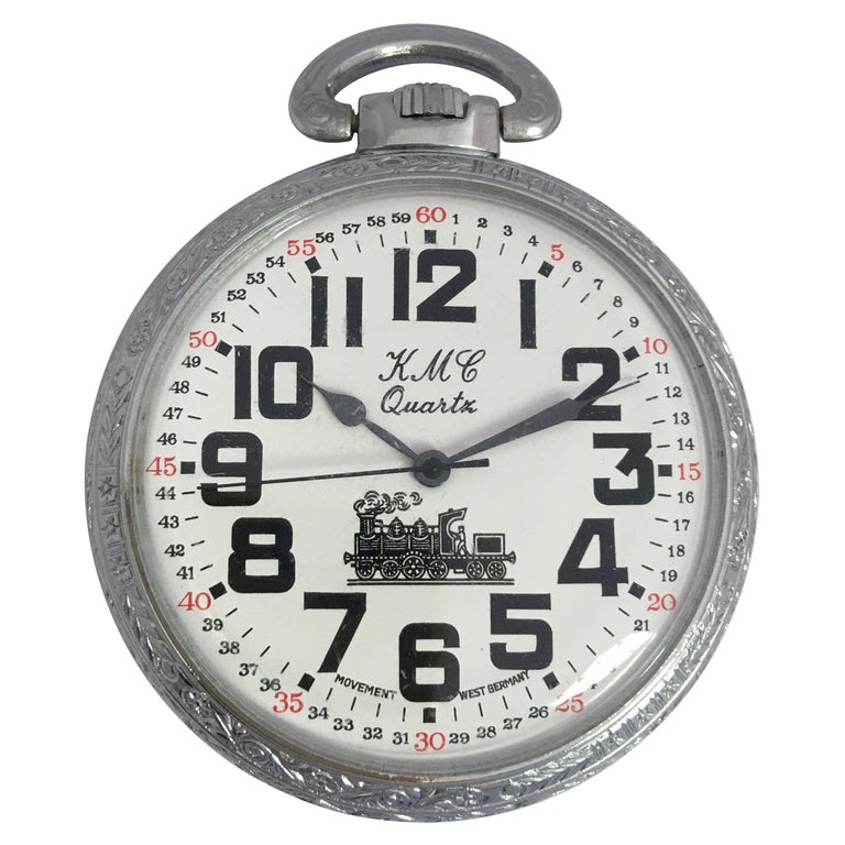 Silver Plated Steam Train Pocket Watch For Sale at 1stDibs