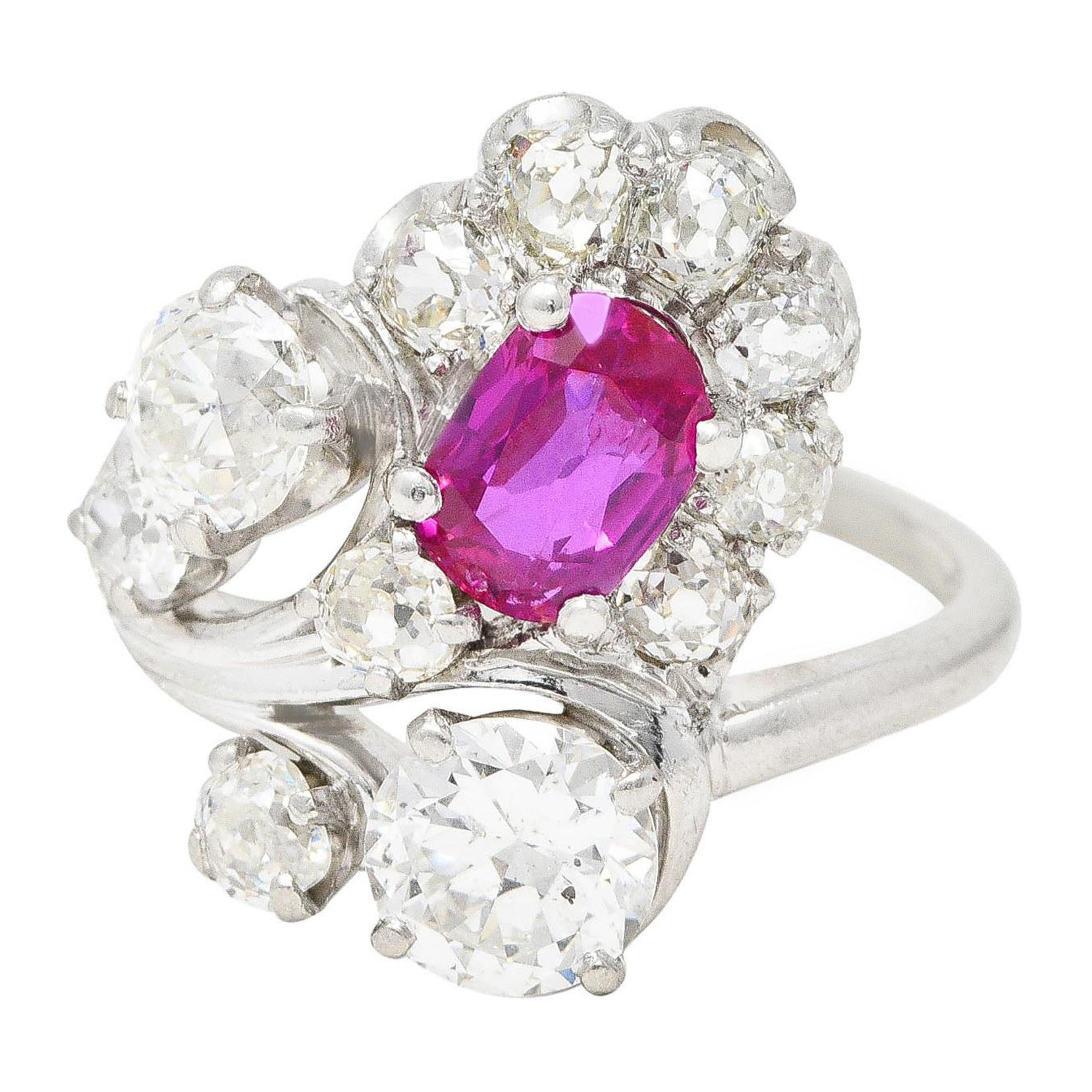 Jabel 1940's 3.36 Carats No Heat Burma Burmese Ruby Old Mine Diamond ...