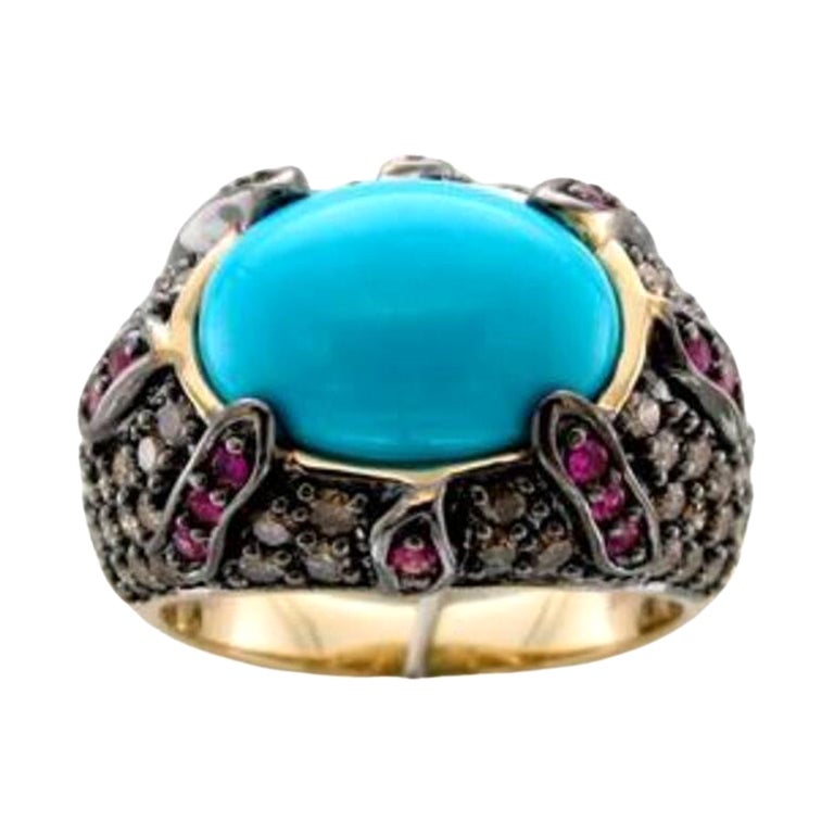 Carlo Viani Ring featuring Robins Egg Blue Turquoise, Bubble Gum Pink ...