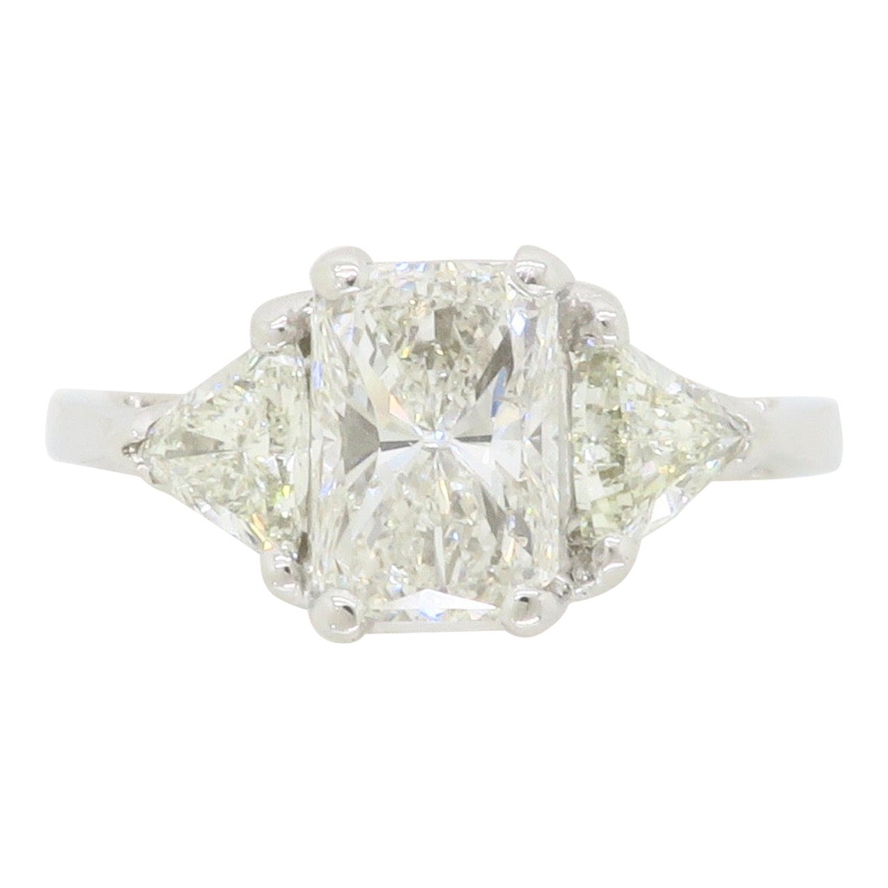 Custom 1.75CTW Three Stone Diamond Engagement Ring For Sale at 1stDibs ...