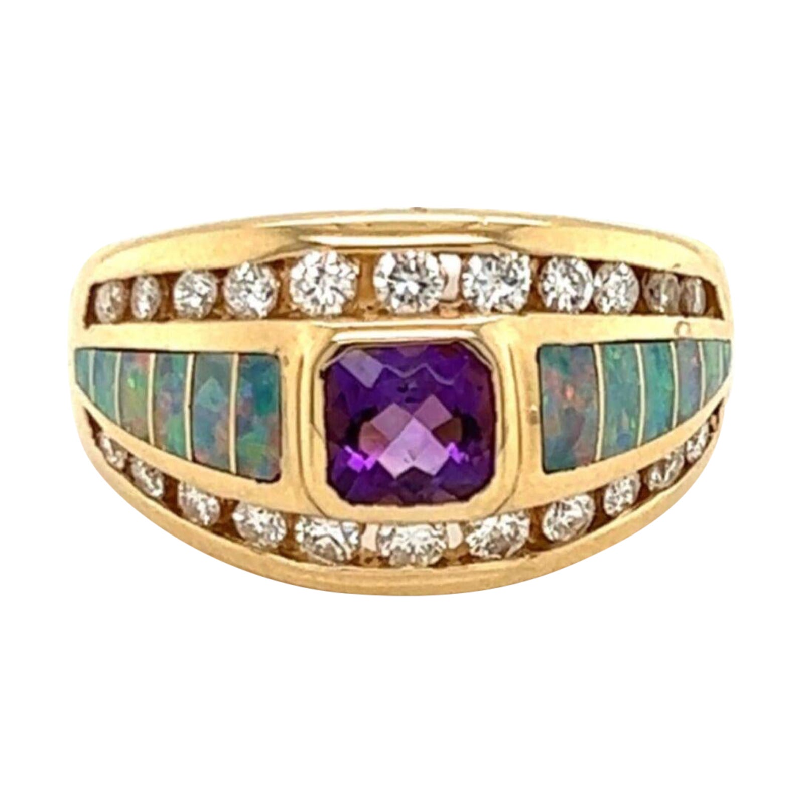 Fire Opal Diamond Ring For Sale (Free Shipping) at 1stDibs