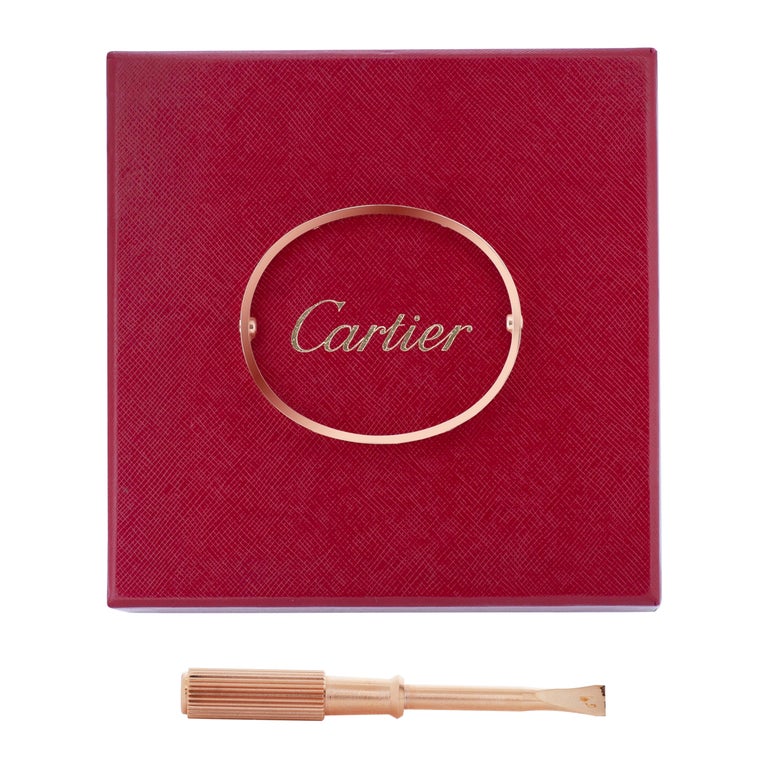 Cartier 4 Diamond Love Bracelet in 18k Rose Gold with Box and ...
