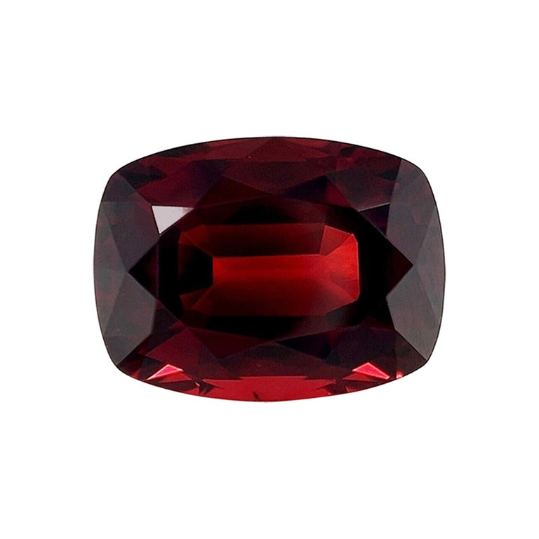 3.73ct Fine Purple Red Rhodolite Garnet Cushion Cut Loose Gem VVS at ...