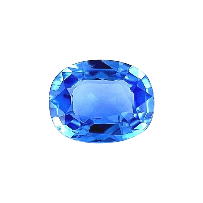 Vivid Blue Ceylon Sapphire 0.66ct Cushion Cut Rare Loose Gem VVS For ...