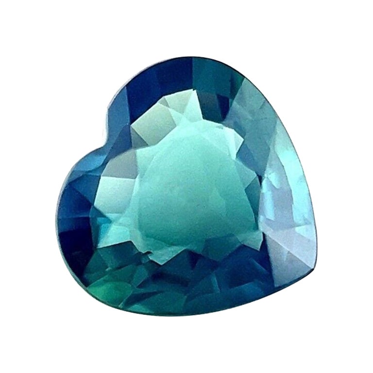 GRA Certified 1.06ct Lagoon Green Blue Sapphire Heart Cut Rare Gem VVS ...