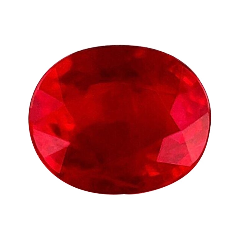 Natural 0.55ct Deep Red Ruby Oval Cut Loose Cut Gemstone Standard Heat ...