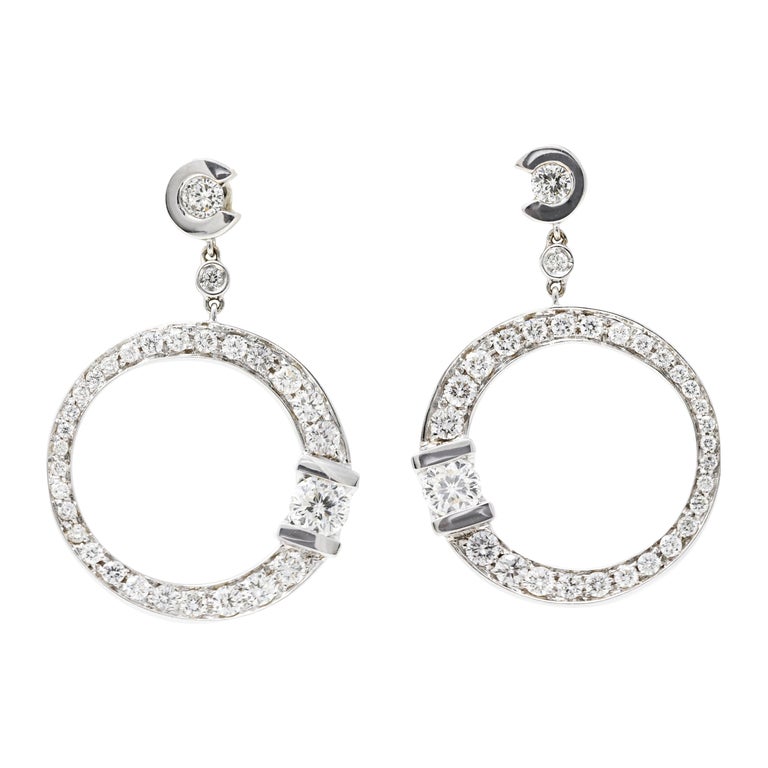 Roberto Coin 1.69 Carats Diamond 18 Karat White Gold Cento Drop ...