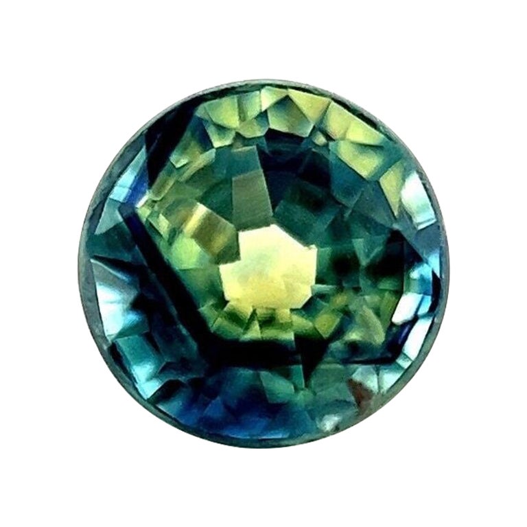 Unique 1.05ct Blue Green Bi Colour Australian Sapphire Round Gem Loose ...