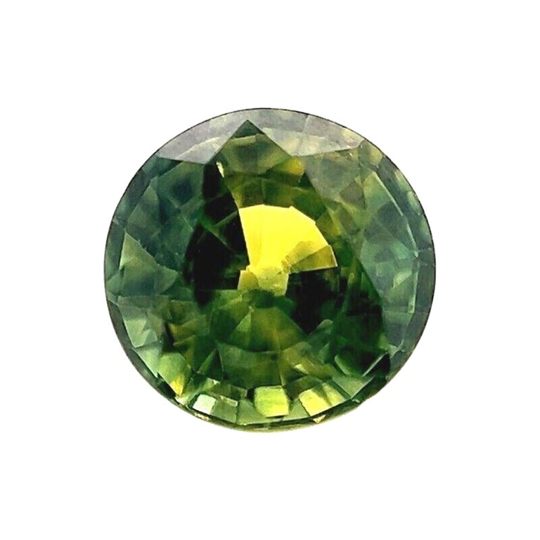 Fine 1.06ct Australian Yellow Green Parti Colour Sapphire Round Cut Gem ...