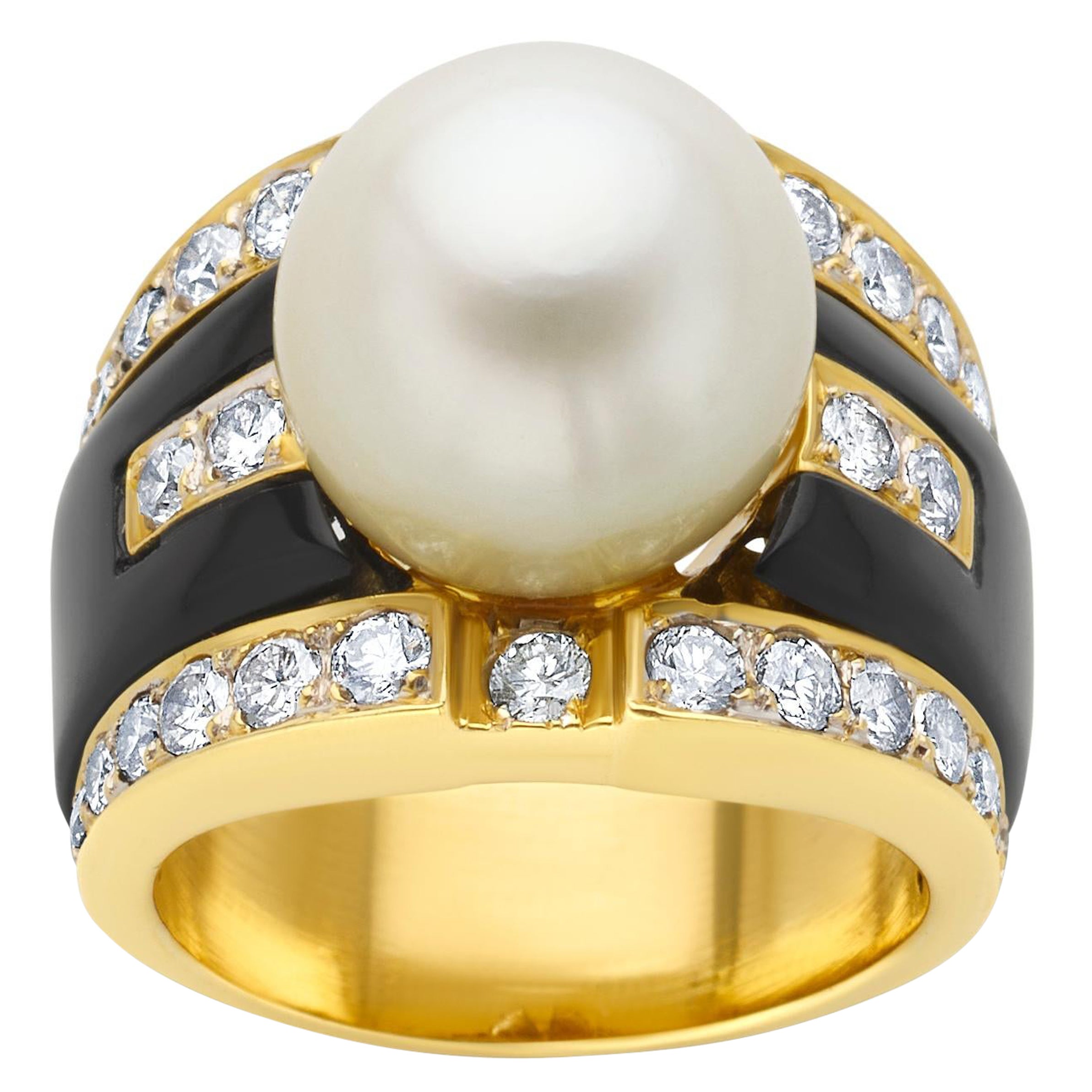 Amulette de Cartier 18 Karat Rose Gold Black Onyx Diamond Ring at ...