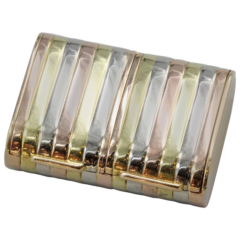 Triple Gold Dual Compartment Pill Box For Sale at 1stDibs