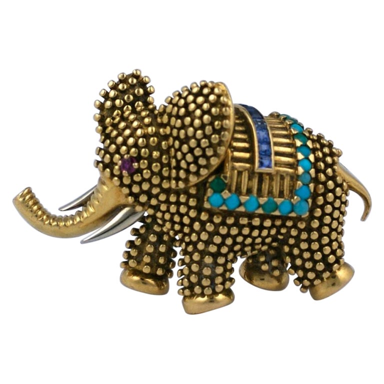 Charming J. LaCloche Elephant Clip For Sale at 1stDibs