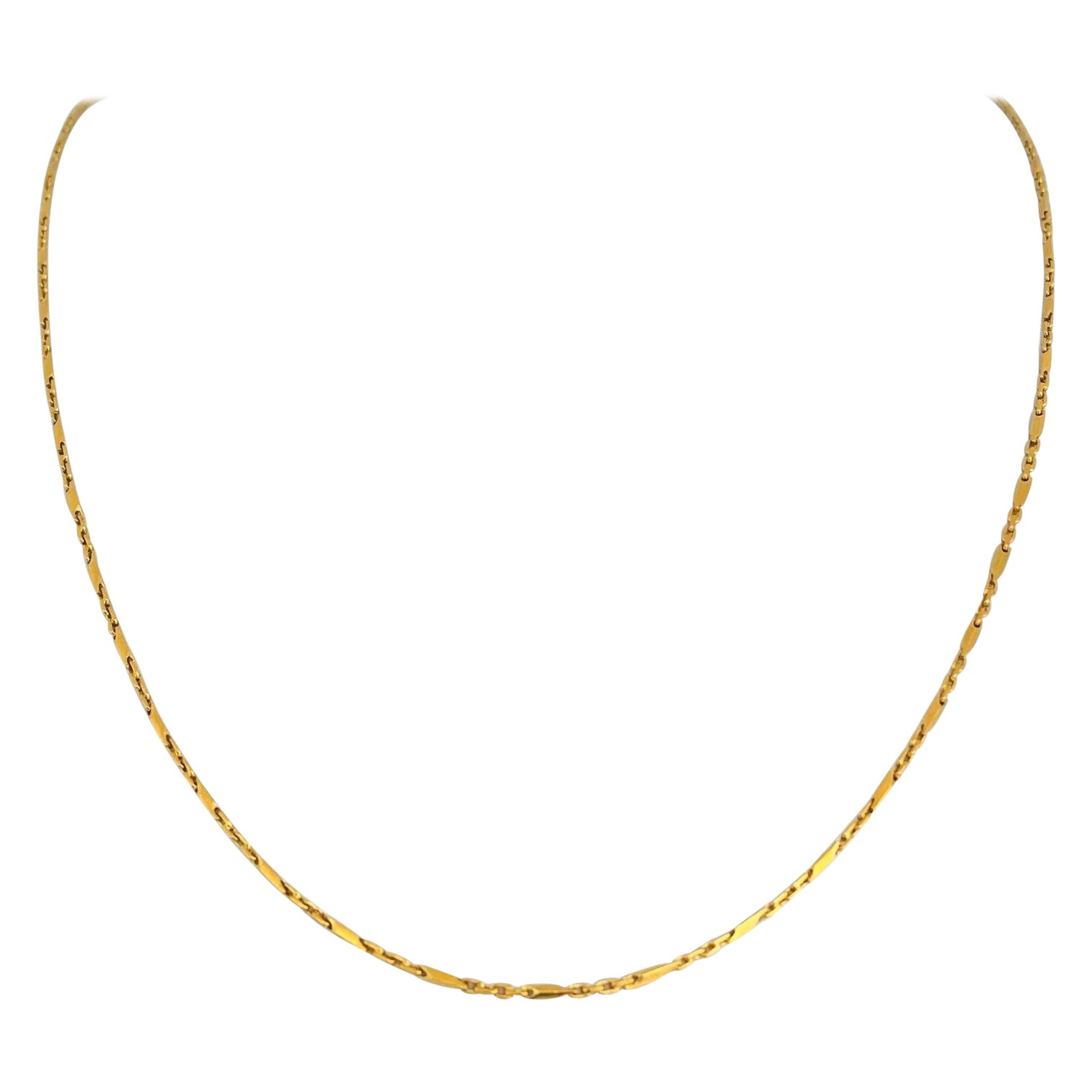 24k Karat Pure Yellow Gold Solid Heavy Cable and Bar Link Chain ...