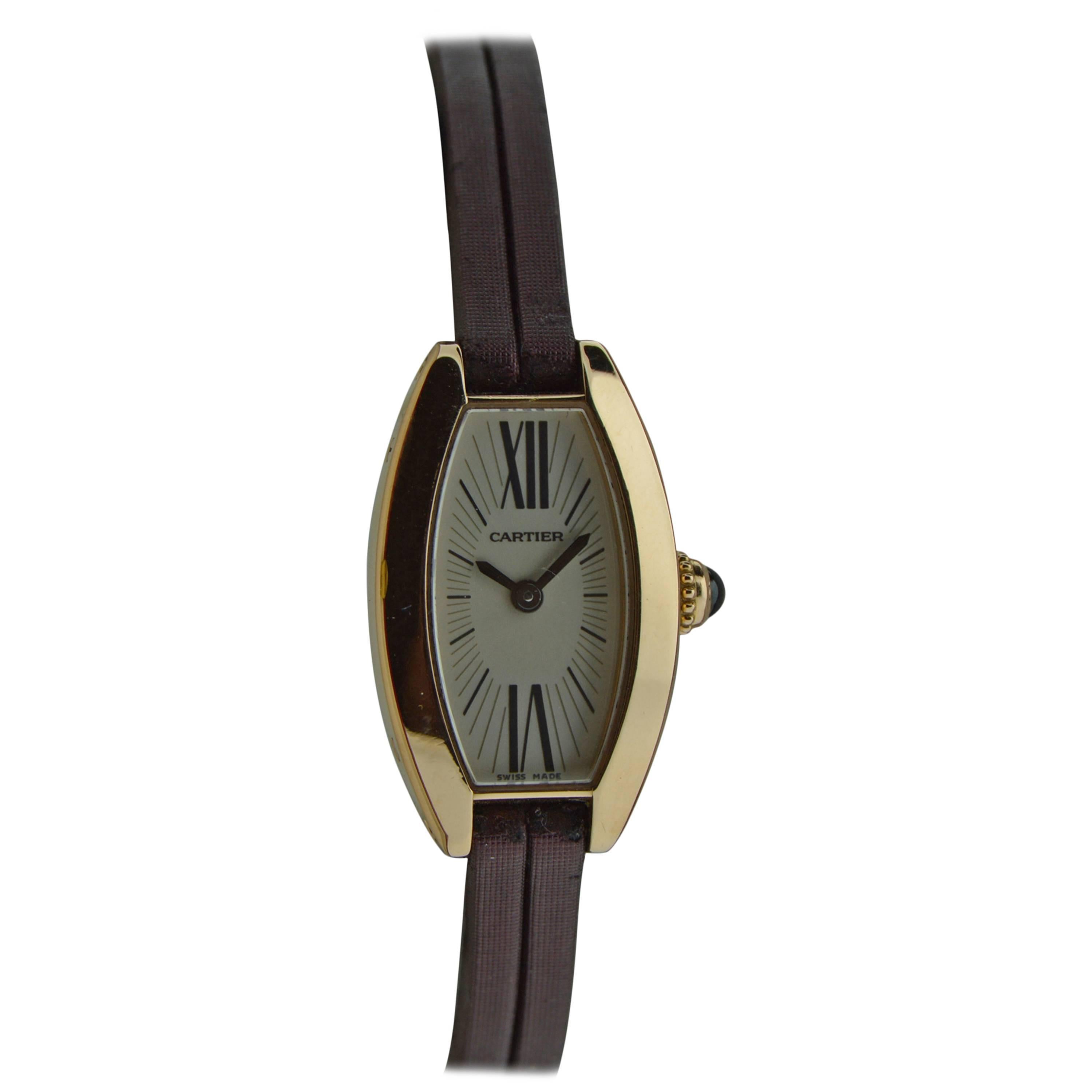 Chaumet Paris Ladies Yellow Gold Jump Hour Quartz Wrist Watch For Sale ...