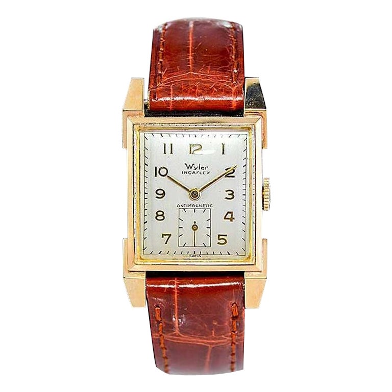 Wyler 14Kt. Solid Gold Art Deco Watch with Original Dial from 1940's at ...