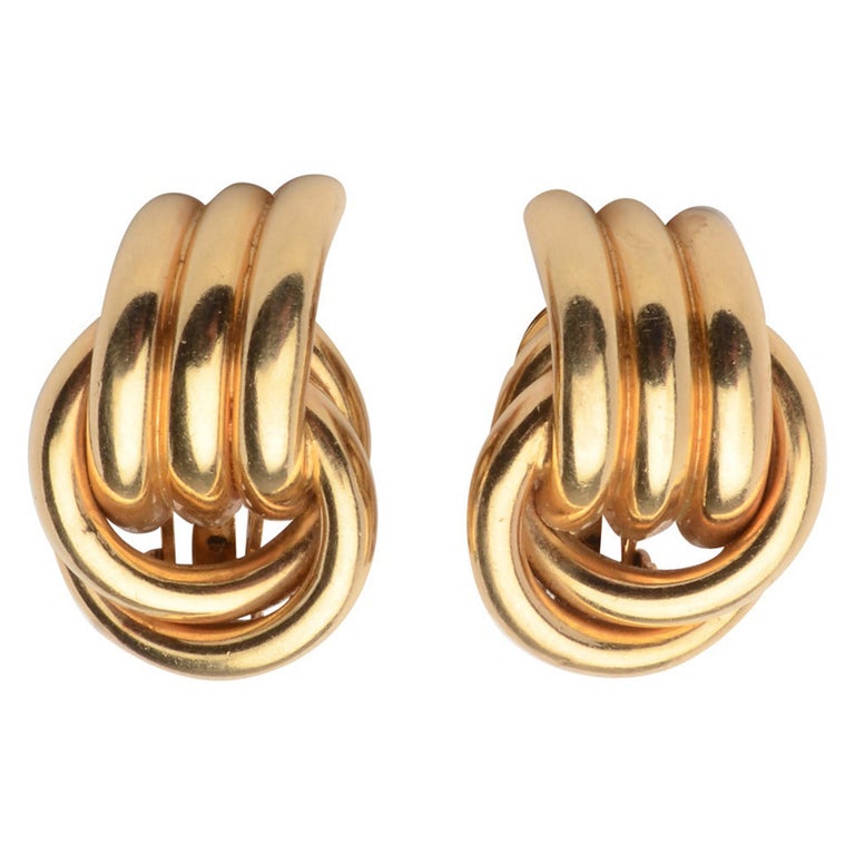 Retro Gold Loop Earrings For Sale At 1stdibs
