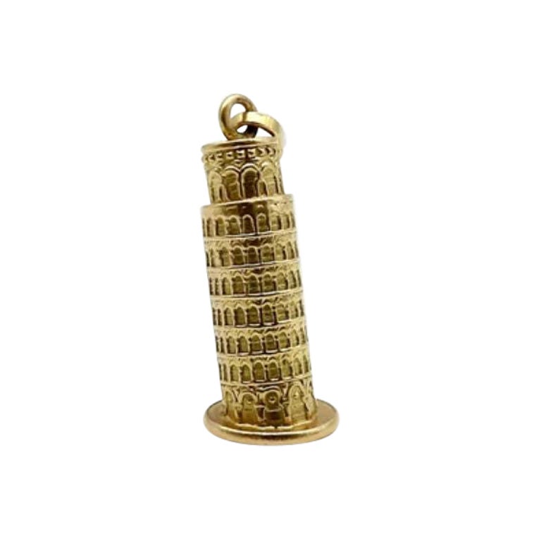 18K Gold Vintage Tower of Pisa Charm or Pendant For Sale at 1stDibs