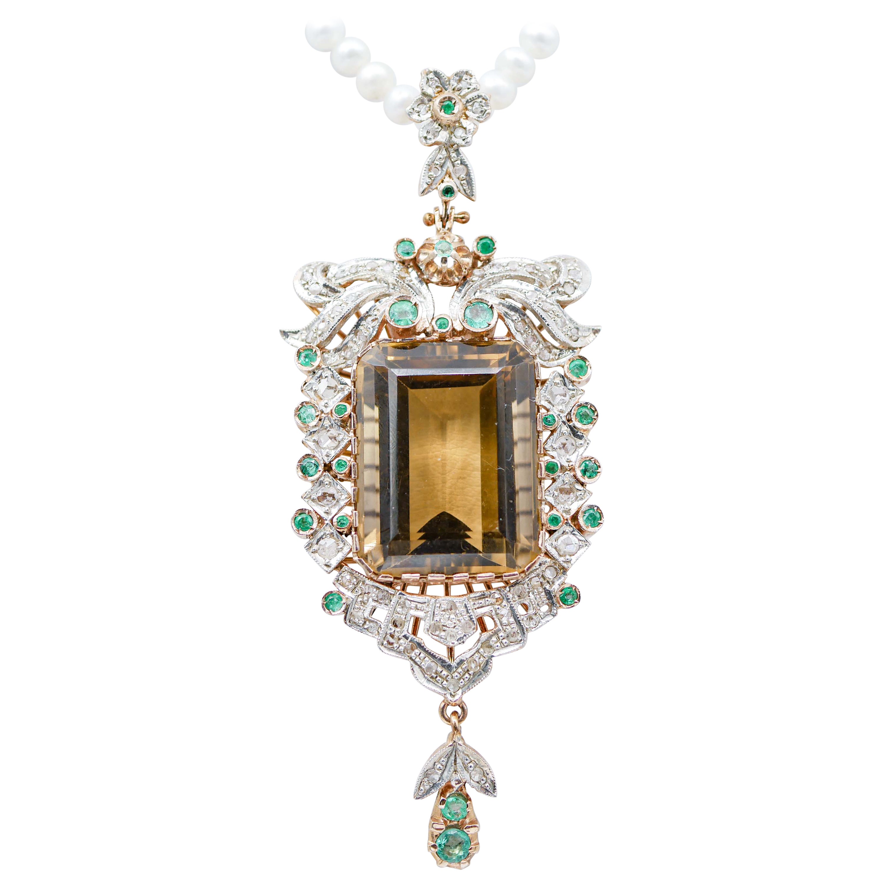 Blue and Pink Topaz Emerald Citrine Sterling Silver Vermeil Cluster ...