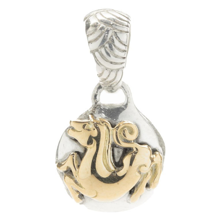 John Hardy Sterling Silver and 18 Karat Yellow Gold Horse Pendant at ...
