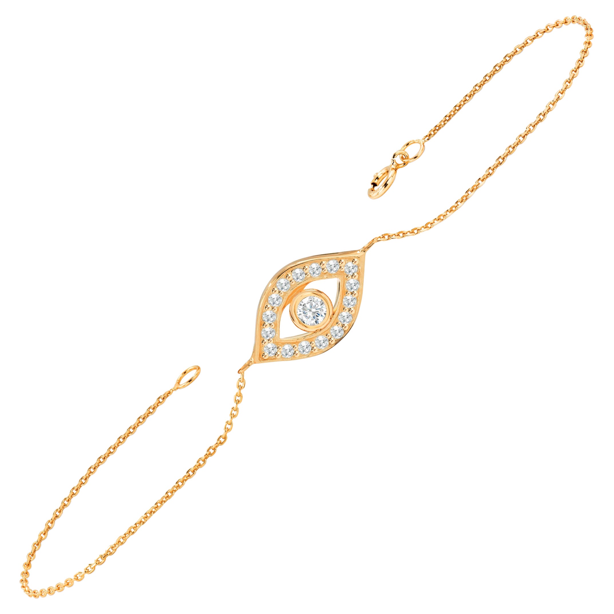 18K Gold Evil Eye Bracelet For Sale at 1stDibs