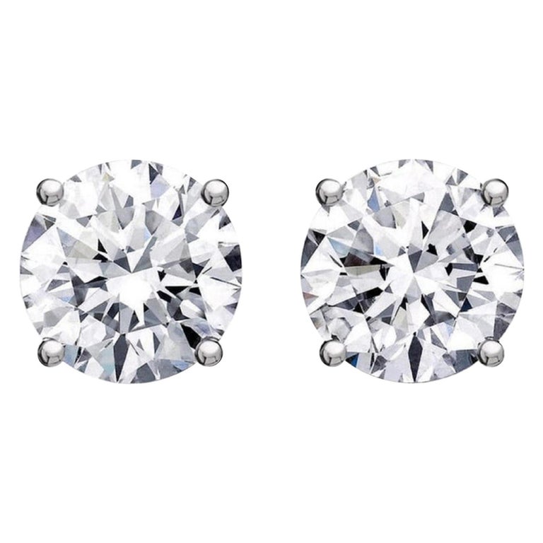 GIA Certified 5.01 Carat Brilliant Cut Diamond Studs For Sale at 1stDibs