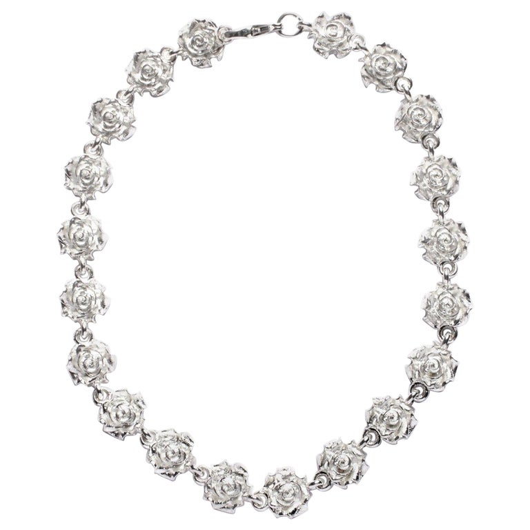 Rosette Chain Necklace ' 24k Yellow Gold, Rose Gold and Silver' For ...